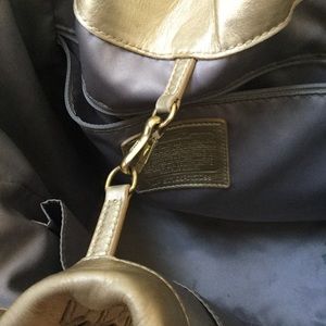 Coach | Bags | Fabulous Large Brushed Gold Woven Leather Coach | Poshmark